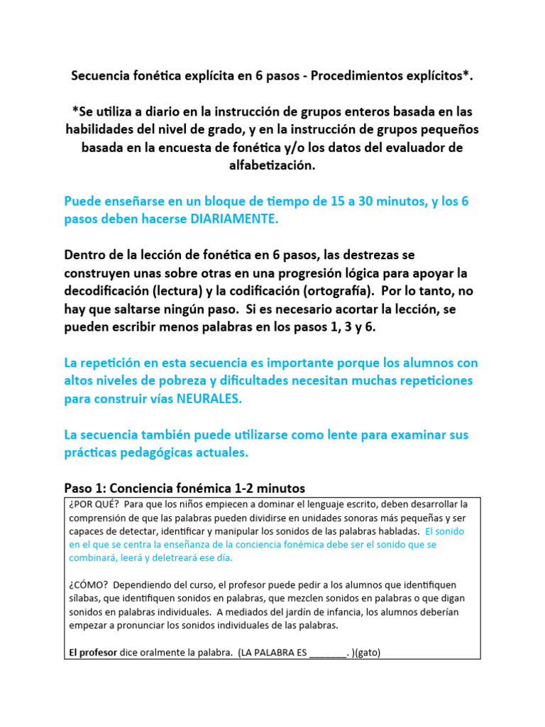 Fonética de 6 Pasos Con Planes de Lecciones | PDF
