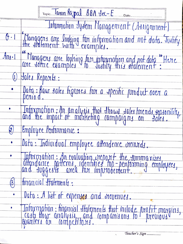 Tarun Rajpal Information System Management Assignment | PDF