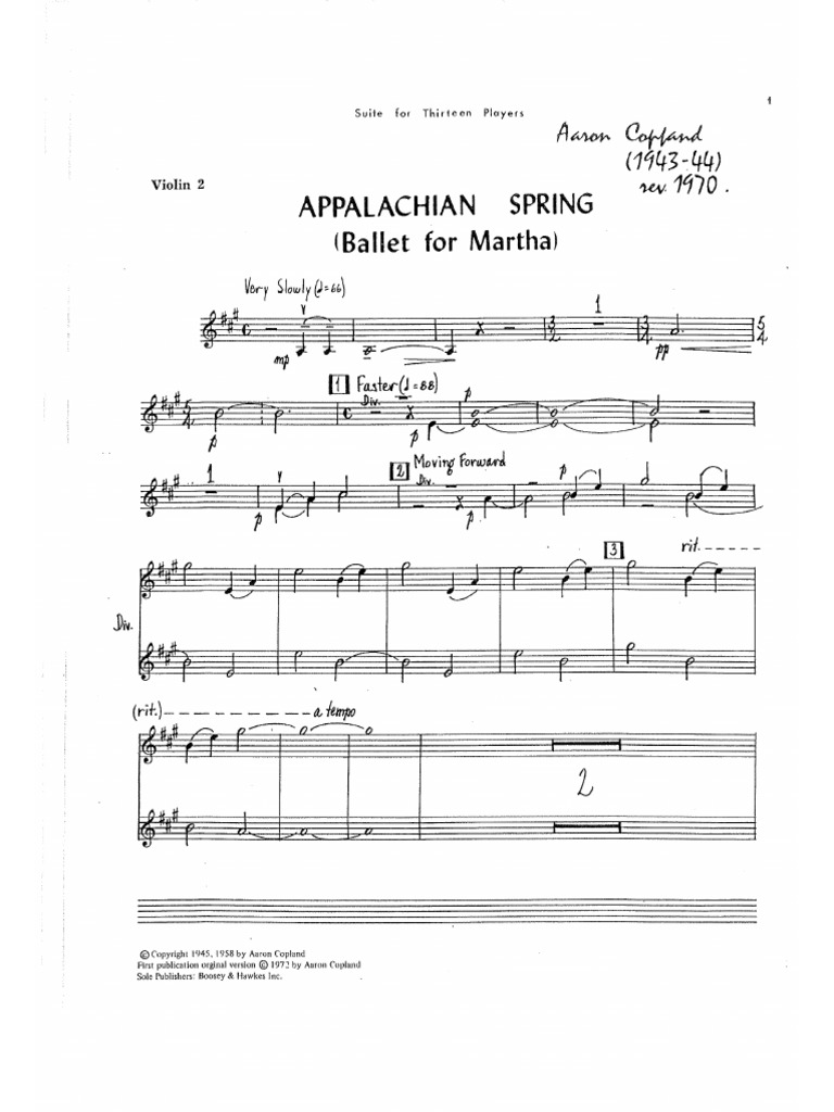 Appalachian Spring - Violino 2 | PDF