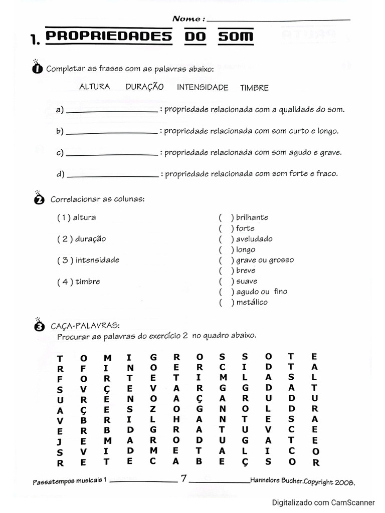 Propriedades Do Som Exercícios | PDF
