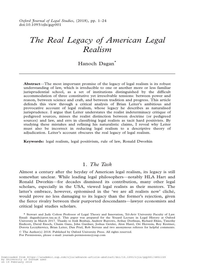 Rethinking American Legal Realism | PDF | Jurisprudence | Positivism