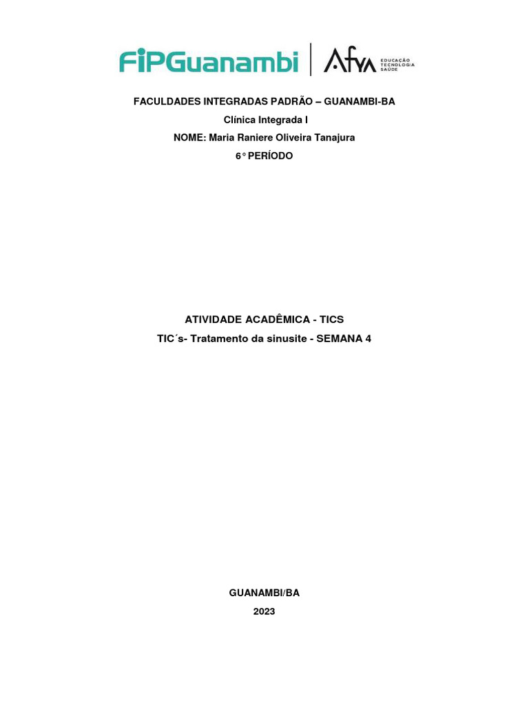 Tratamento da Sinusite: Abordagens e Medicamentos | PDF | Ciências e ...