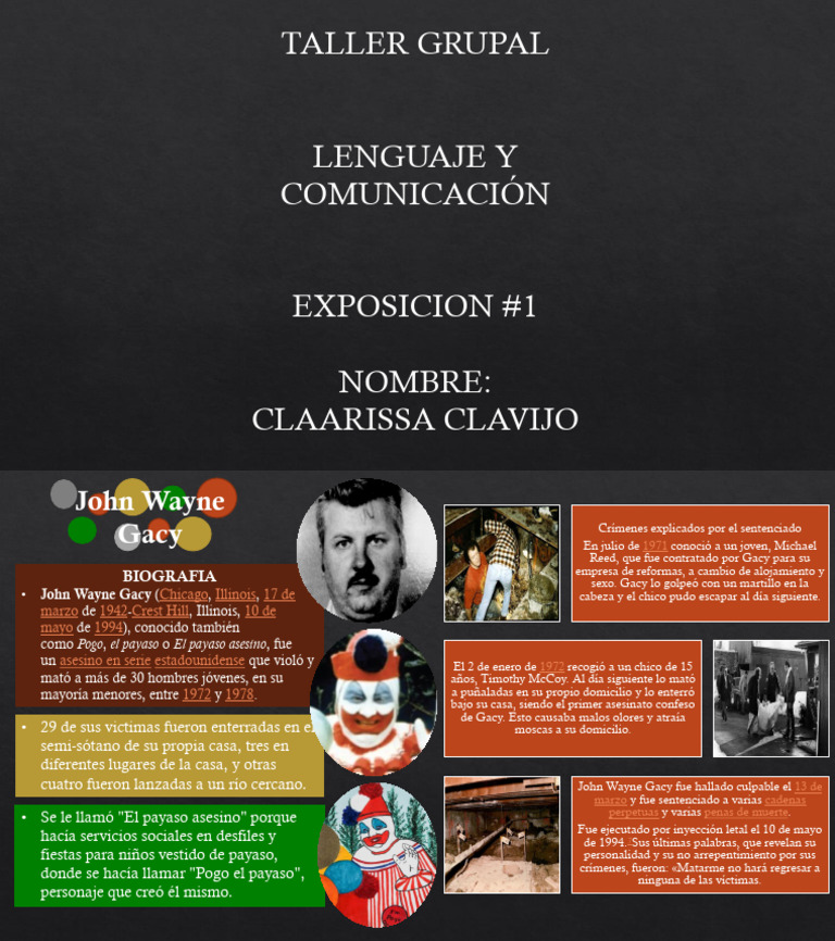 EXPO- LENGUAJE john wayne gayce | PDF | Crímenes | Crimen y violencia