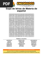 Sopa de Letras de La Materia Estados Transformación y Composición | PDF ...