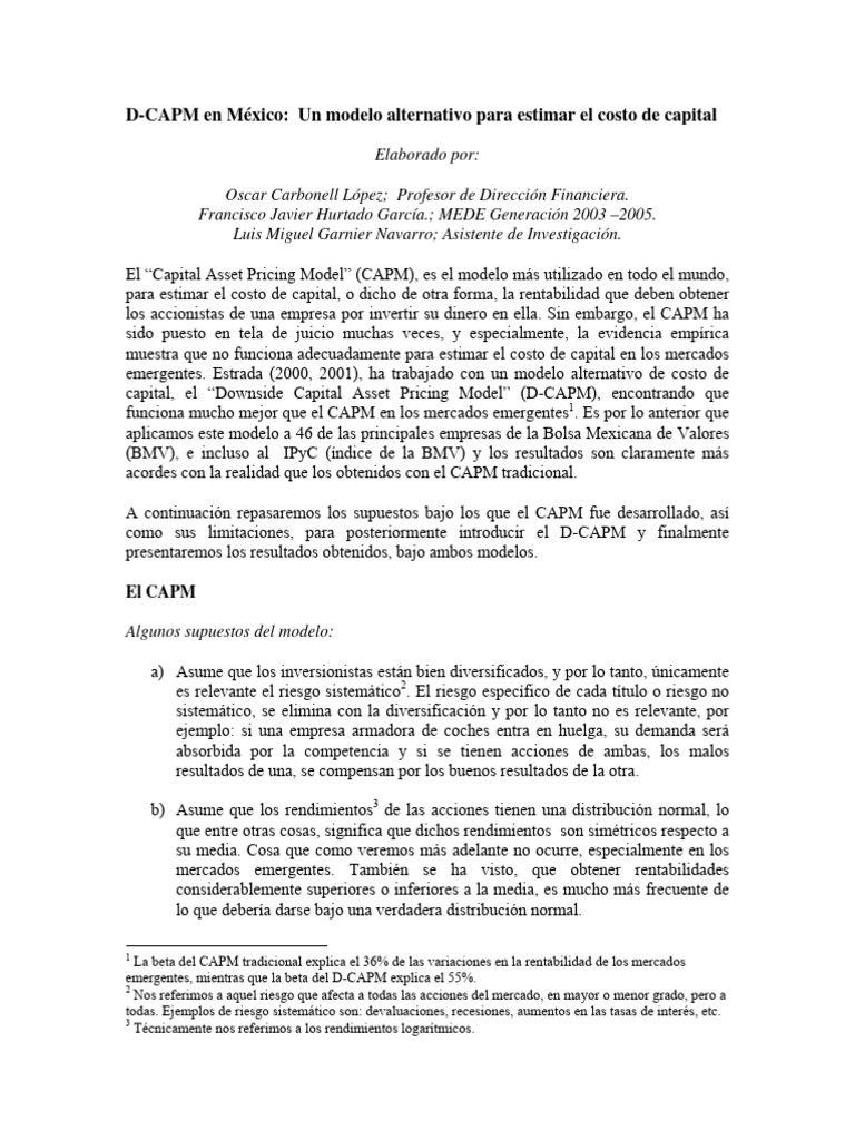 CAPM en Mexico | PDF