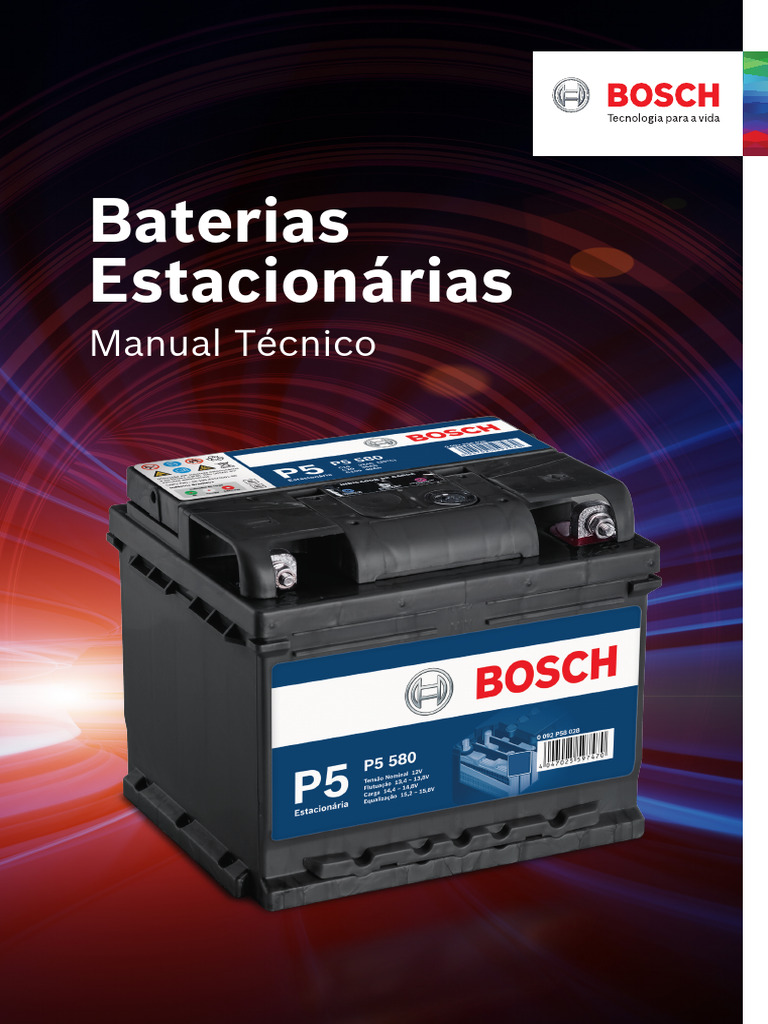 BOSCH-Final - Manual Técnico Bateria Estacionária | PDF | Corrosão | Resistência elétrica e ...