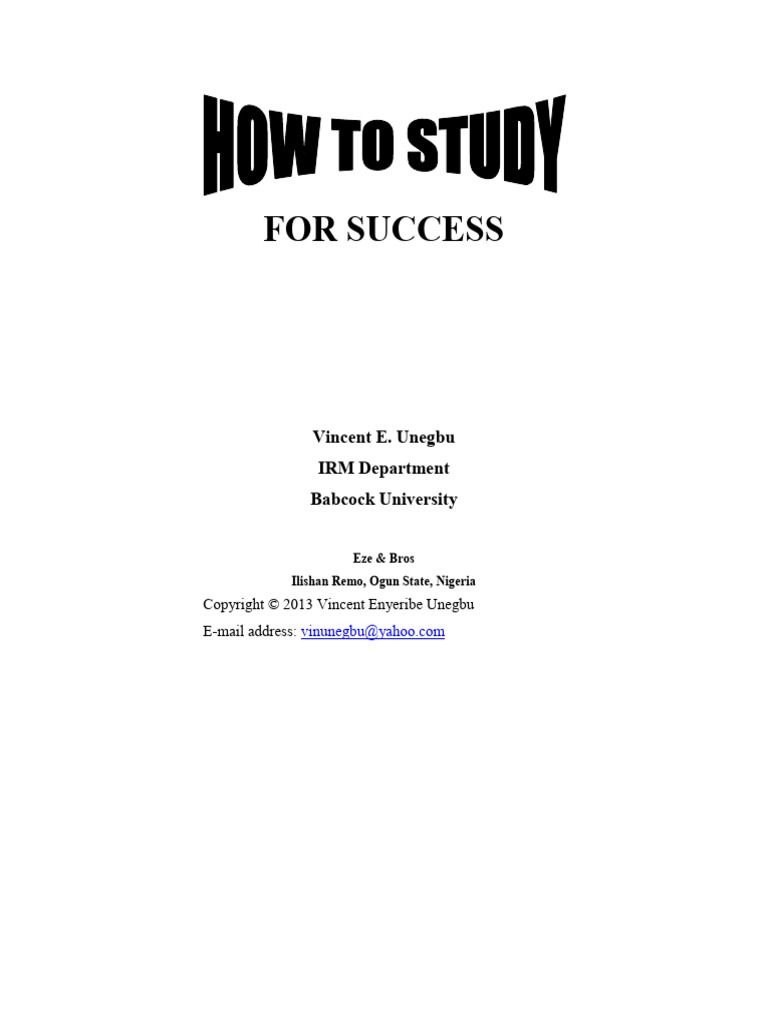 How To Study For Success | PDF