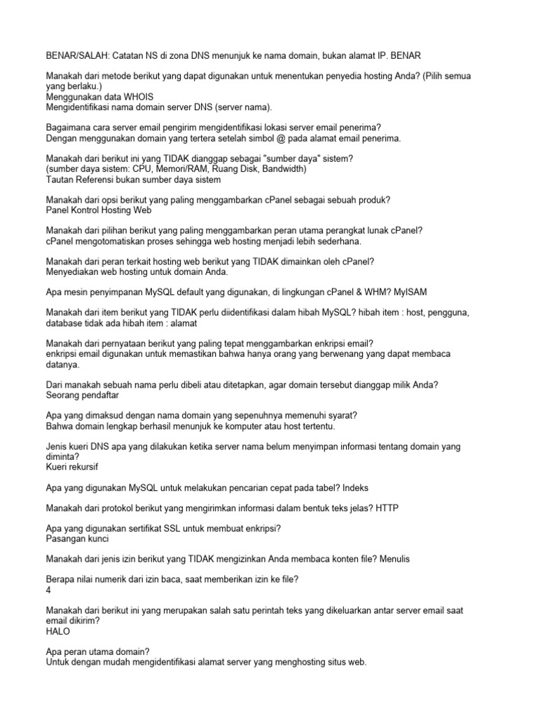 Ujian Dasar Cpanel | PDF | Teknologi & Rekayasa
