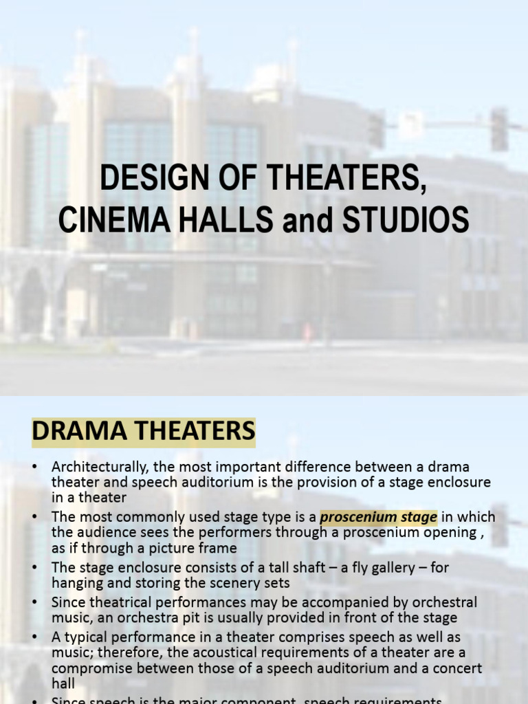 Design of Theaters, Cinema Halls and Studios | PDF | Loudspeaker | Drywall