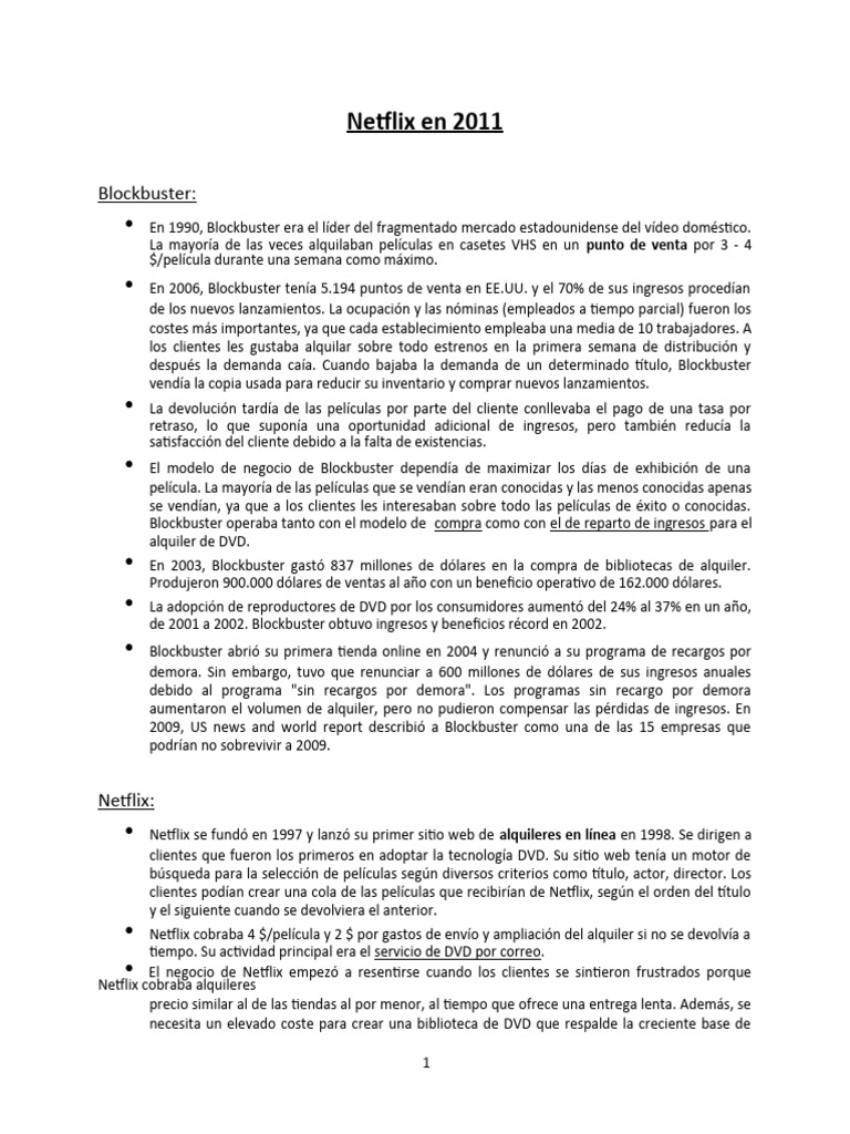 Netflix en 2011 Análisis de Caso | PDF | Netflix | Streaming Media