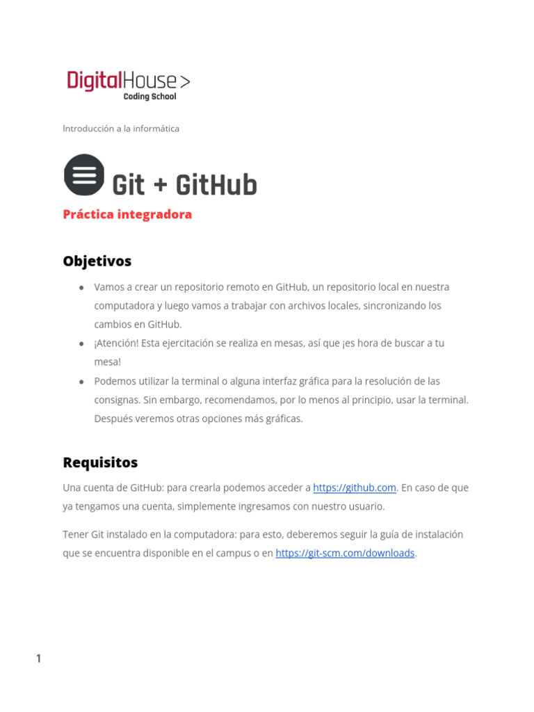 Ejercitación Integradora GIT + GITHUB | PDF | Archivo de computadora | Tecnologías de la información
