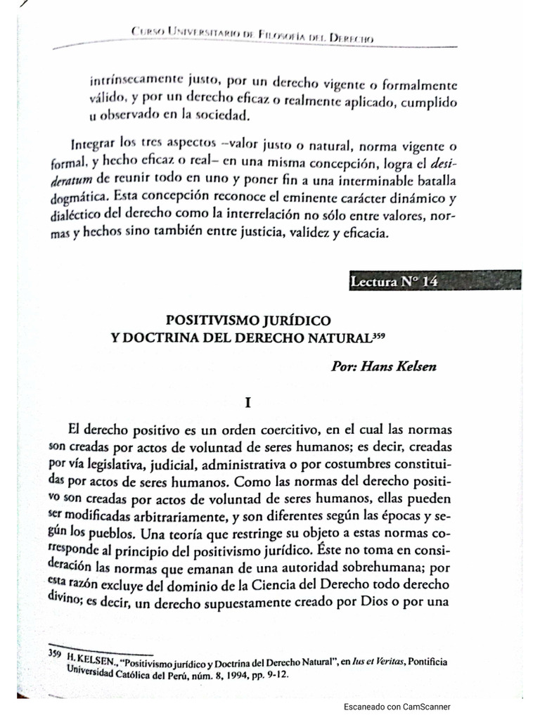 Derecho Natural y Positivismo Jurídico | PDF