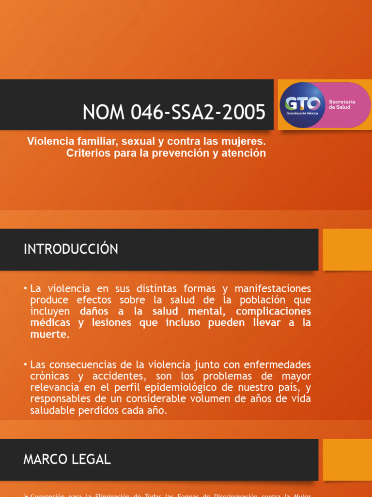 Nom 046-Ssa2-2005 | PDF | La violencia contra las mujeres | Violencia doméstica