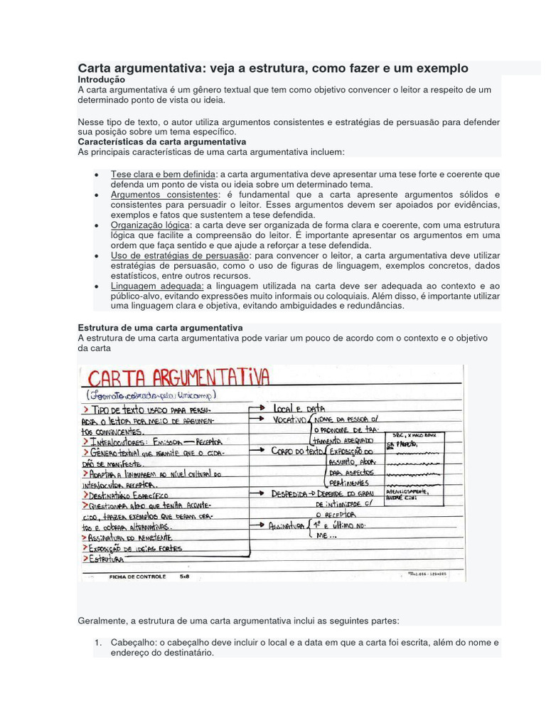 GÊNERO Carta Argumentativa | PDF