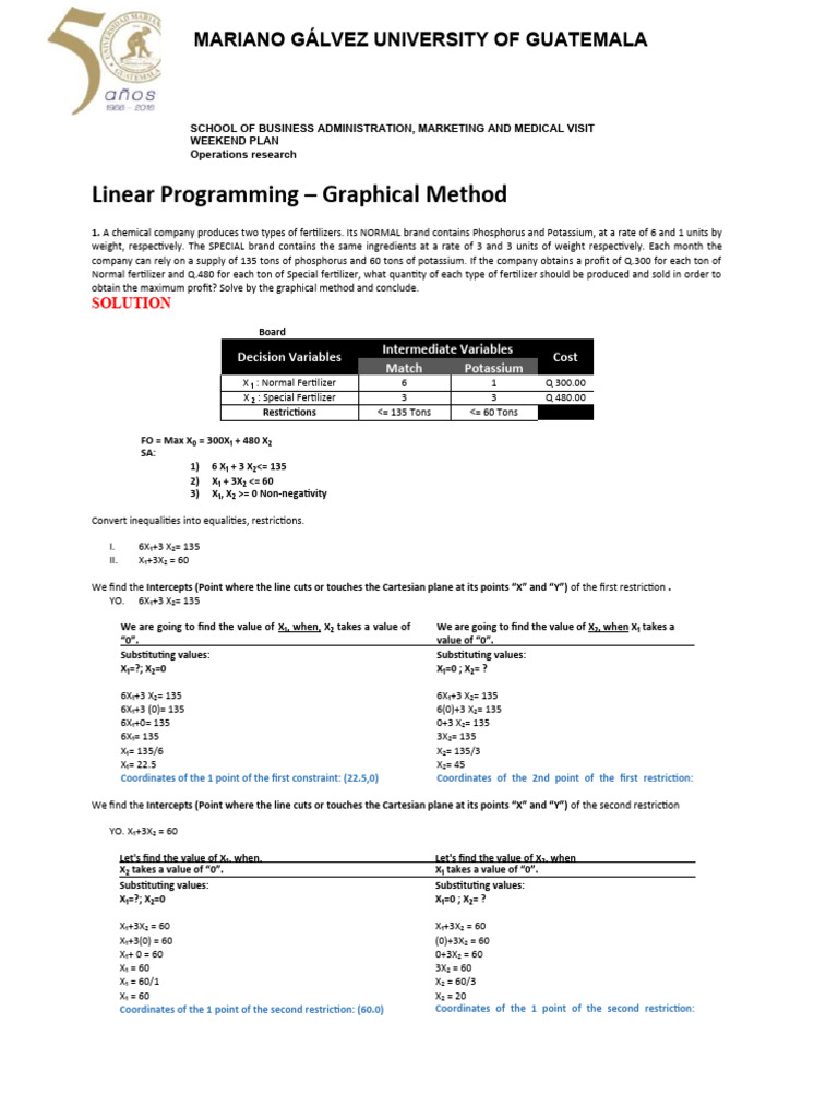 Solved Exercises Linear Programming Pdf Equations Linear Programming 4512