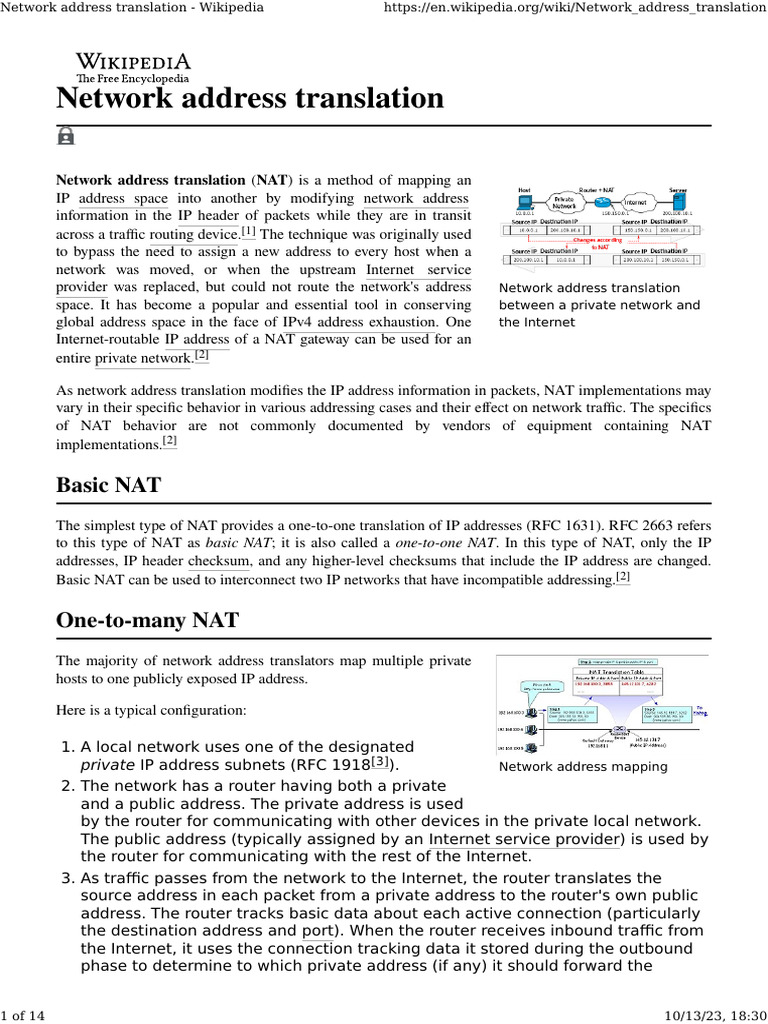 Network Address Translation Guide | PDF | Port (Computer Networking ...