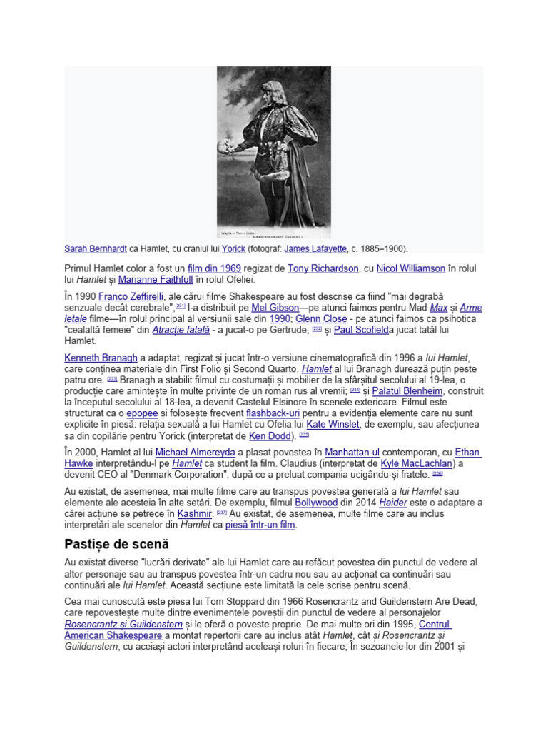 Sarah Bernhardt | PDF | Hamlet | Tragedy Plays