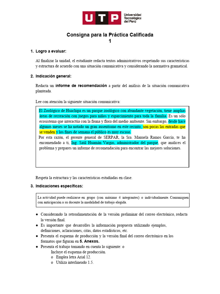 EA N04I PC1Consigna 23C1M | PDF | zoo | Entorno natural