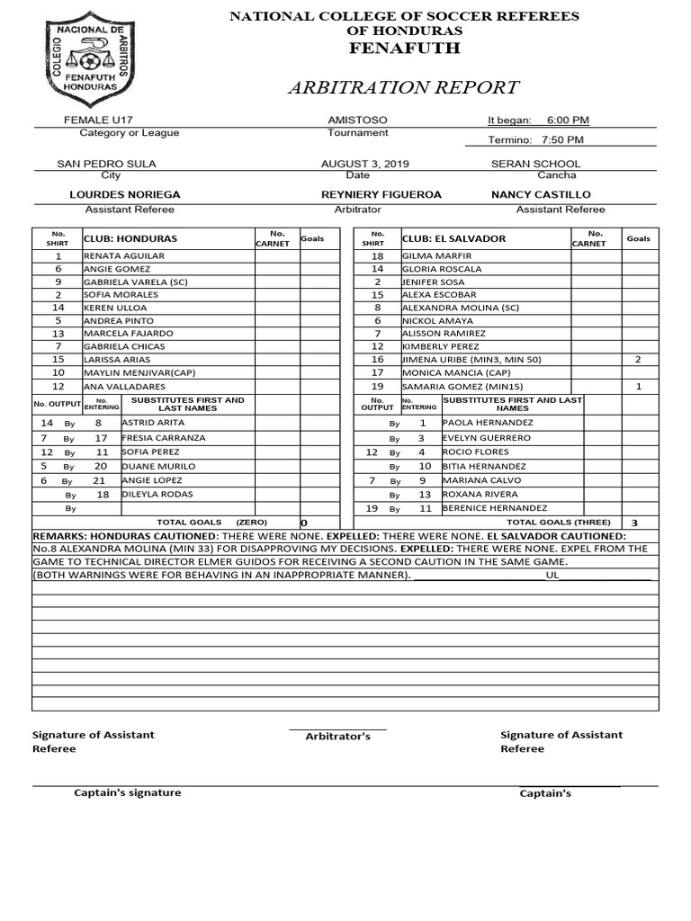 Referee Report | PDF | Association Football | Sports Referee Report | PDF | Association Football | Sports