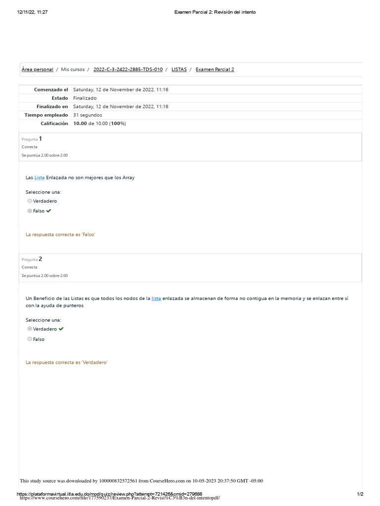 Examen Parcial 2 Revisi N Del Intento PDF | PDF | Programación de computadoras | Gestión de ...