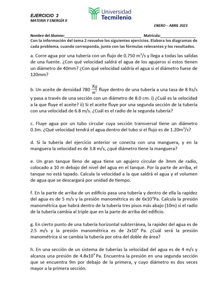 Problemas Tema 2 - Mat y Ener II | PDF