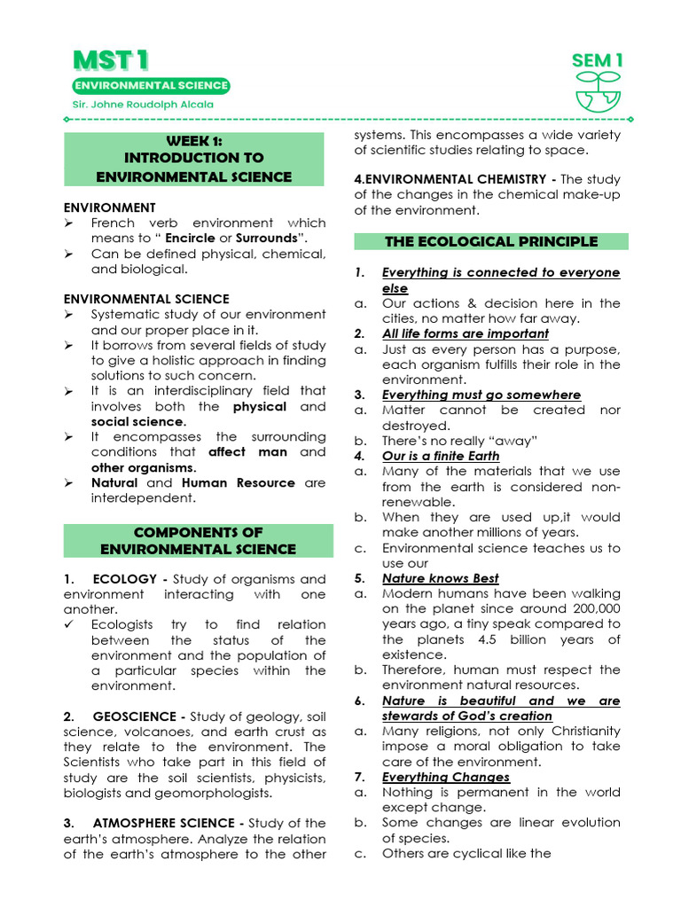 MTS 1 Midterm Reviewer | Download Free PDF | Ecosystem | Water