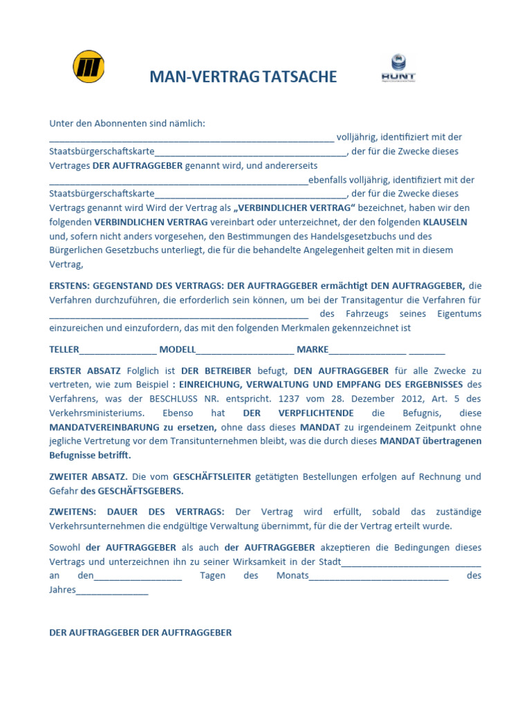 Mandatsvertrag | PDF