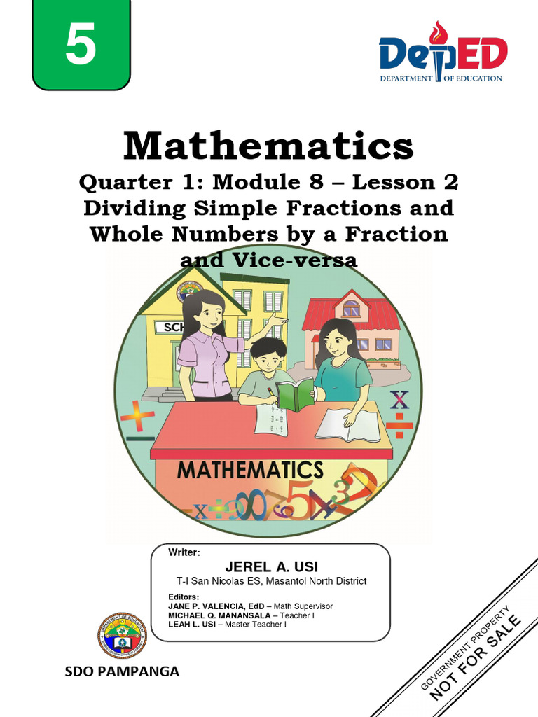 Math - Grade 5 - Q1 - Module 8 - Lesson 2 - Dividing Simple Fractions ...