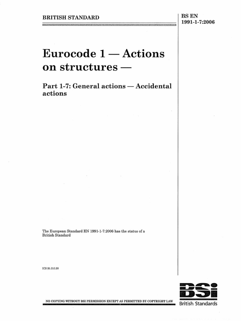 BS en 1991-1-7 - 2006 | PDF