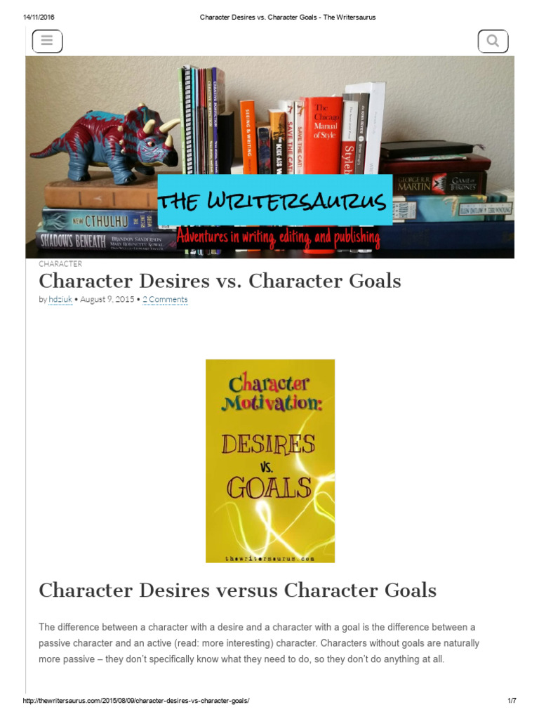 Character Desires Vs Motivations | PDF | Goal | Mario