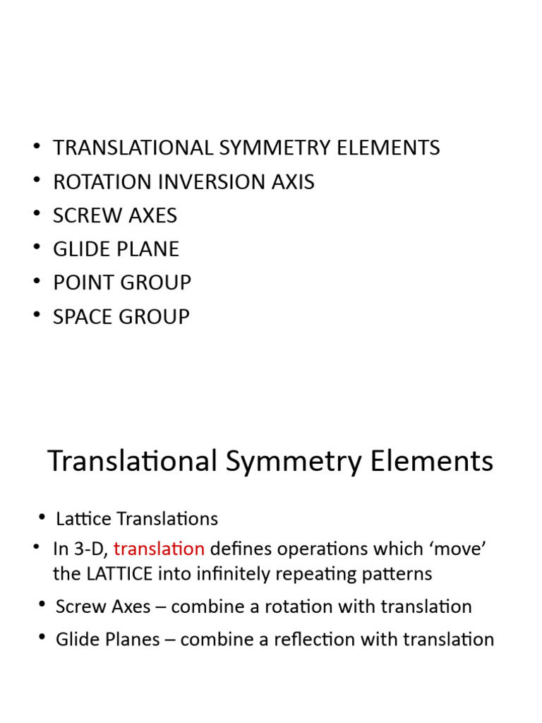 Translational Symmetry in Crystals | PDF