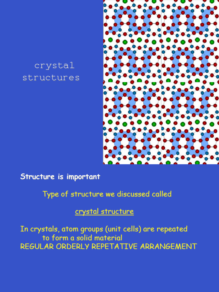 Overview of Crystal Structures | PDF