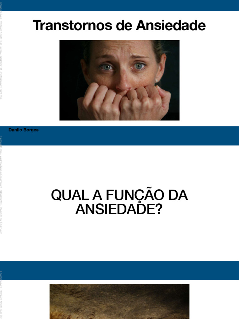 Aula 1 Transtorno de Ansiedade PDF Unico | PDF | Distúrbio mental | Ansiedade