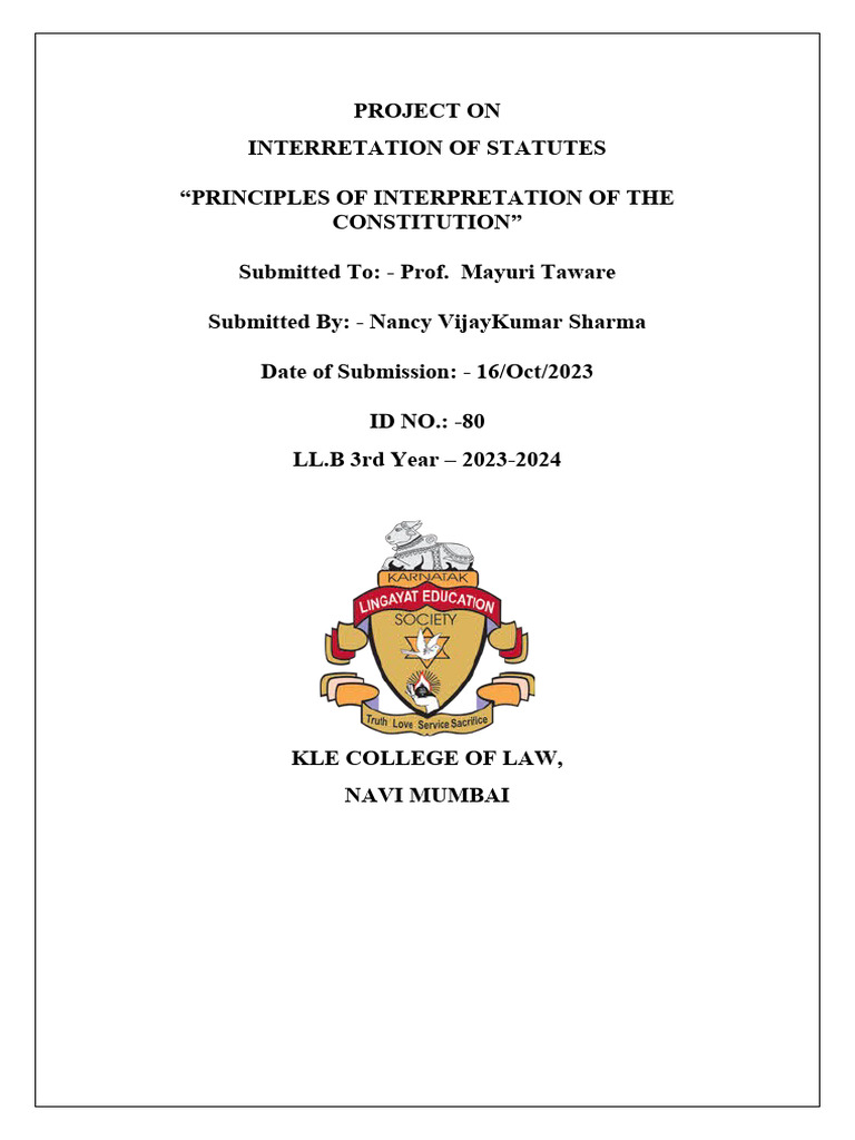 Interpretation of Statutes | Download Free PDF | Statutory ...