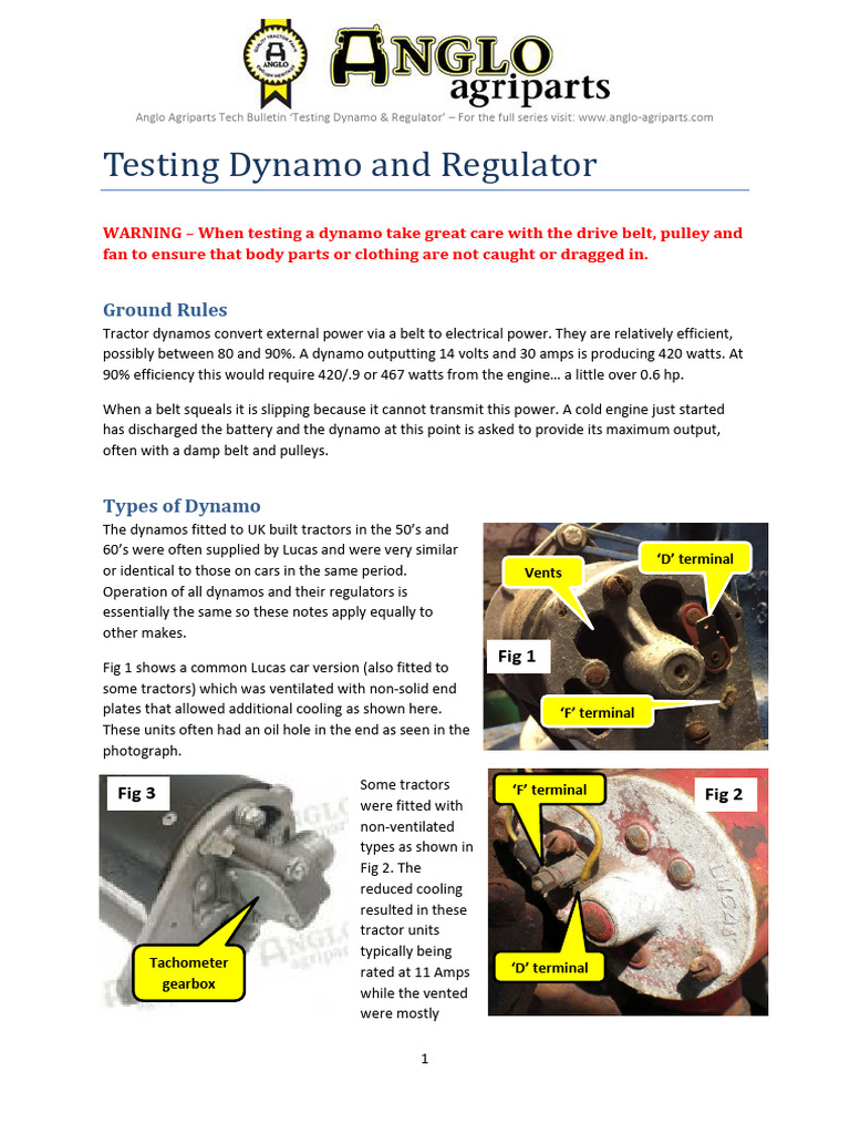Testing Dynamo and Regulator Guide | PDF | Voltage | Belt (Mechanical)