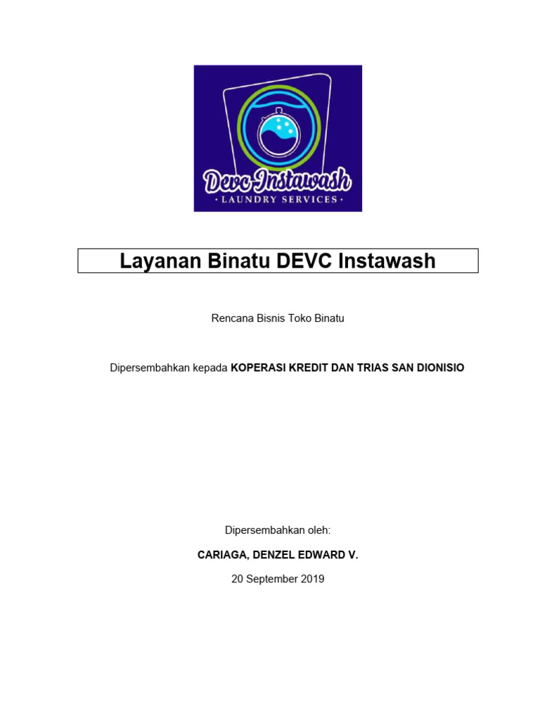 Layanan Laundry Inovatif DEVC Instawash | PDF | Bisnis | Hukum