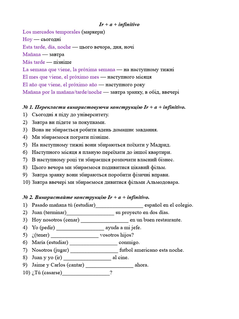 Ir A Infinitivo | PDF