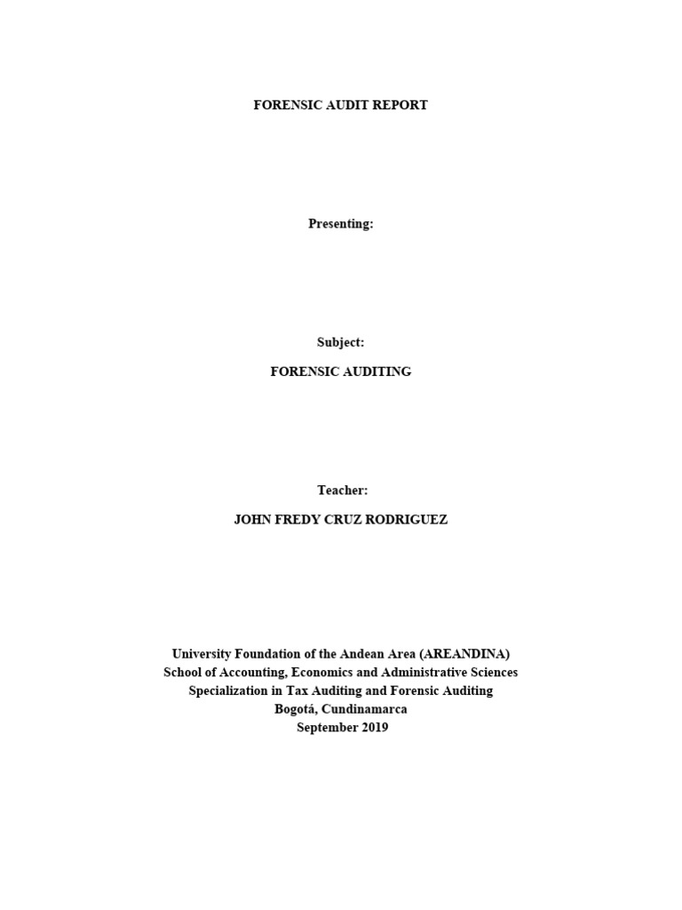 FORENSIC AUDIT REPORT Axis 4 | PDF | Financial Audit | Audit