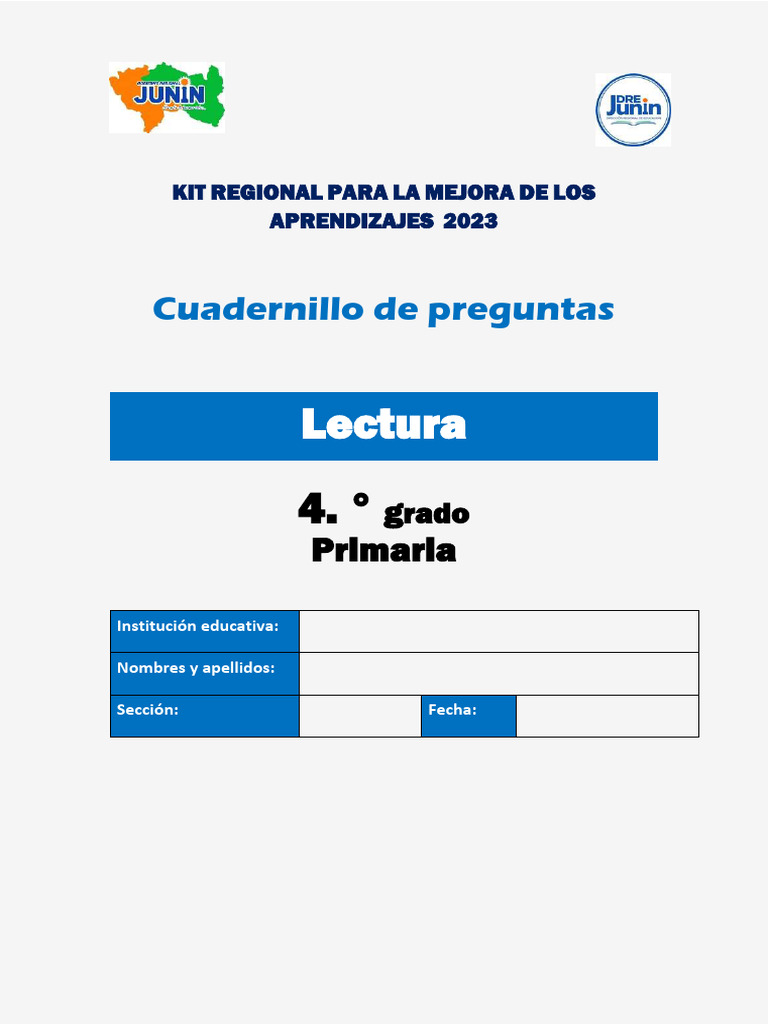 Cuadernillo Kit 4to Lectura | PDF | Perú | Agricultura