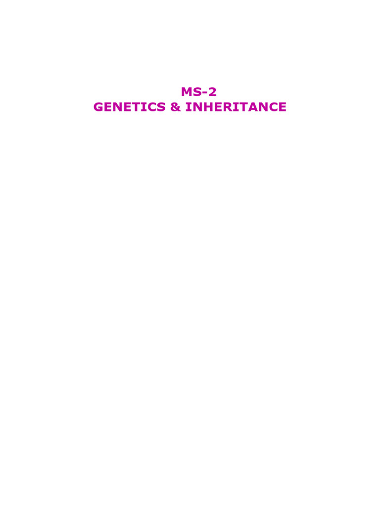 Worksheet 2 Genes Inheritance MS | PDF | Dominance (Genetics) | Genotype