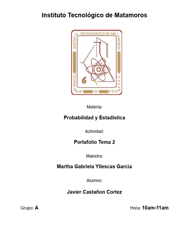 Portafolio Tema 2 Probabilidad y estadistica | PDF | Probabilidad | Science