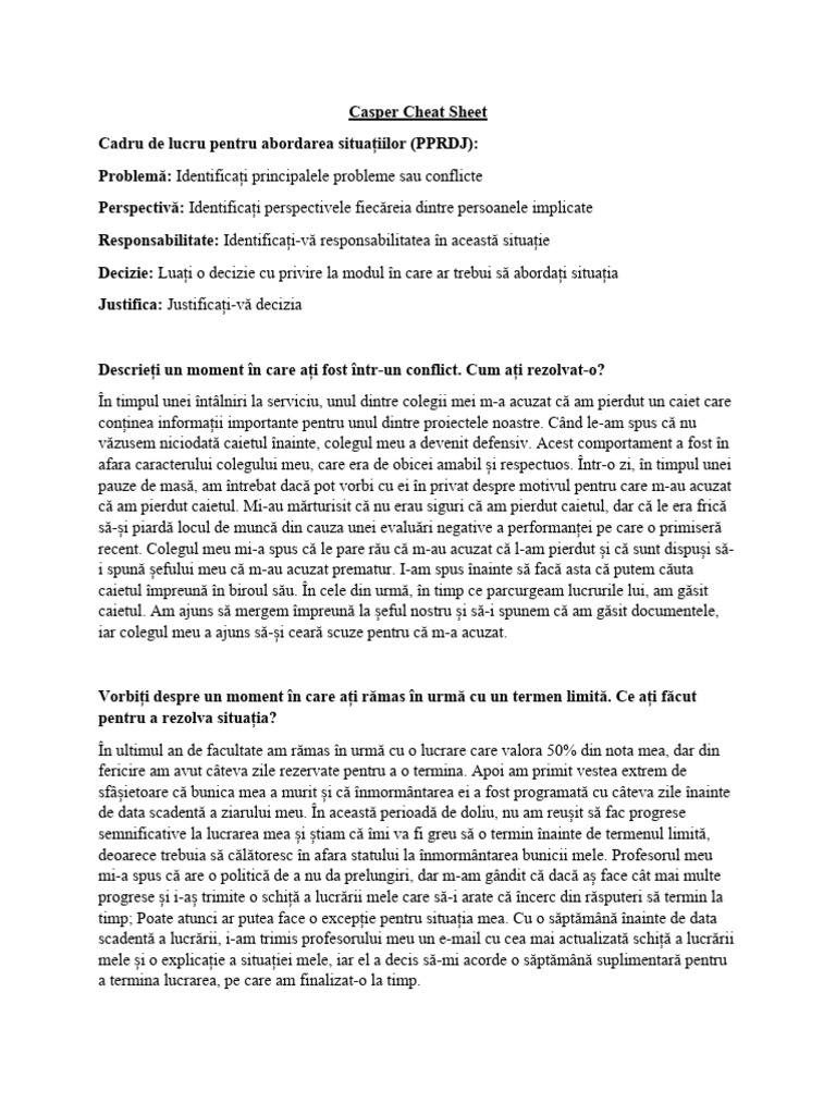 Cheat Sheet Casper | PDF