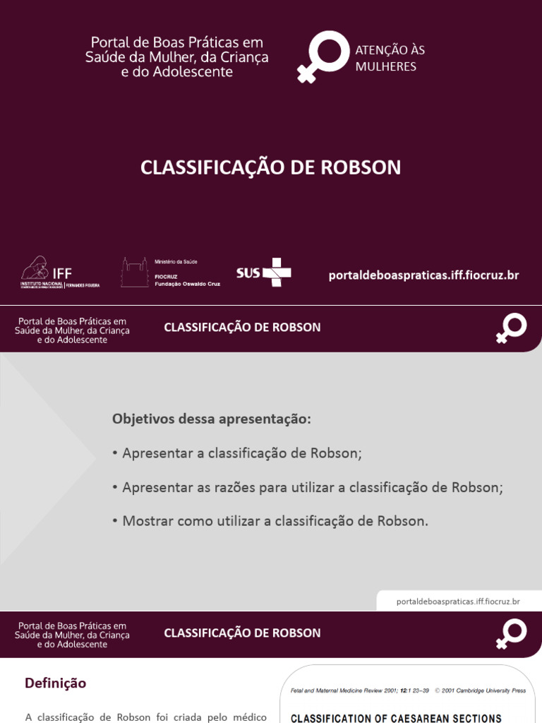 Classificação de Robson | PDF | Parto | Cesariana