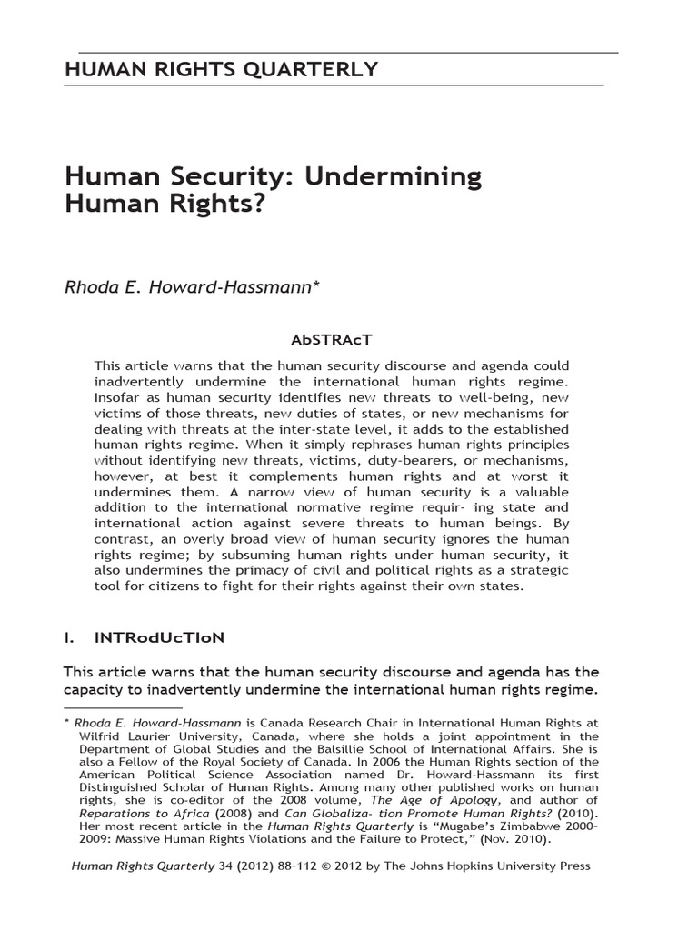 Human Security: Undermining Human Rights? | PDF | Human Rights | Human Security