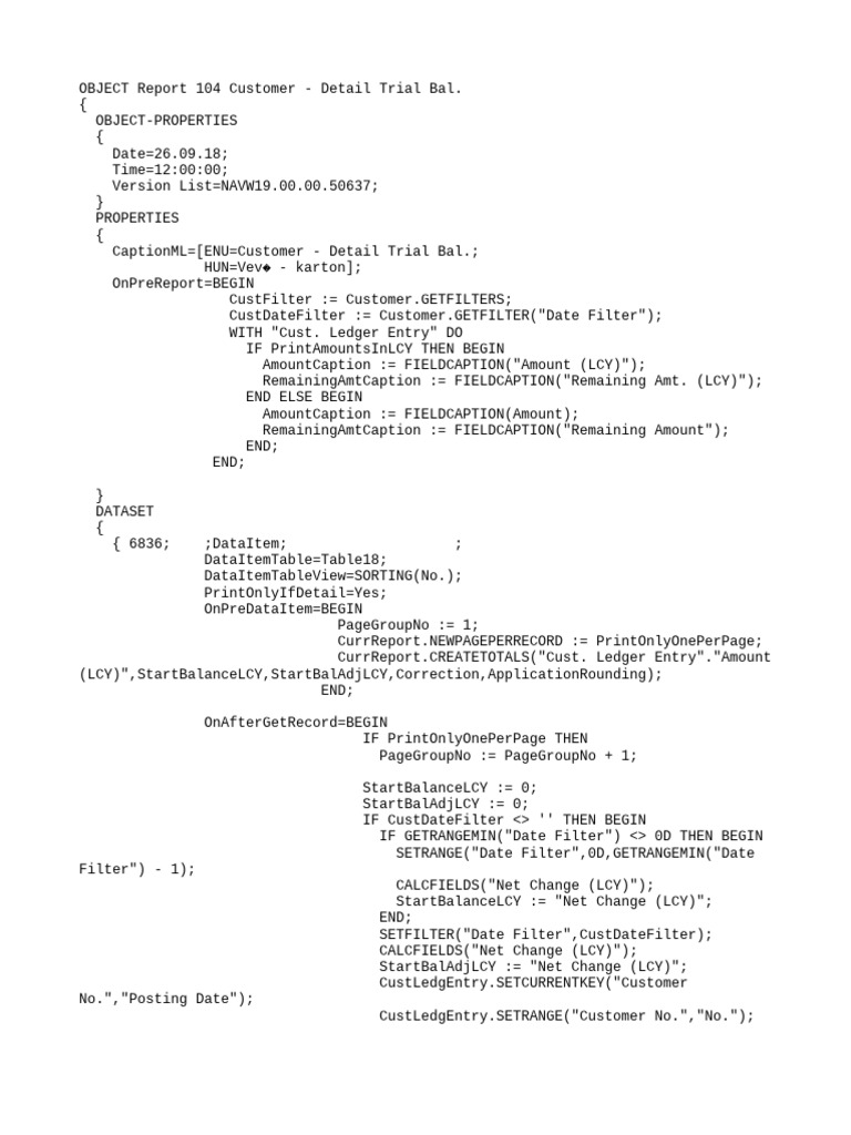 Customer Detail Trial Balance | PDF | Computer Programming | Computing