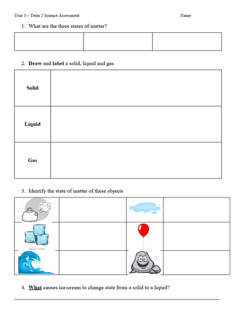 Year 3 Science Assessment Term 2 | PDF | Technology & Engineering