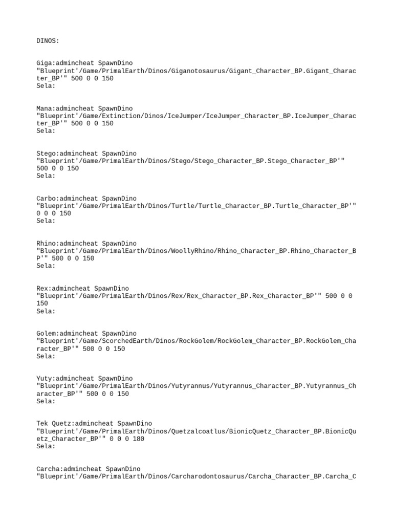 Comandos Do ARK PVP | PDF