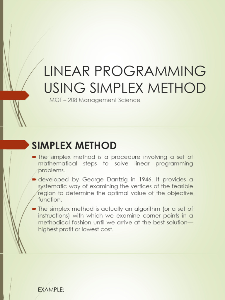 Linear Programming Part 4 | PDF