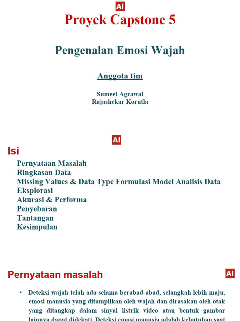 Pengenalan Emosi Wajah - Proyek Capstone | PDF