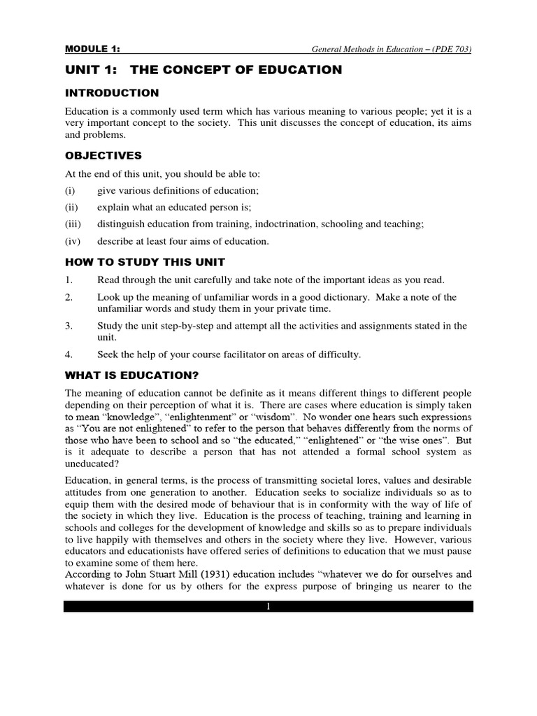 PDE-703-Module-1-Units-1---4 | PDF | Learning | Teachers